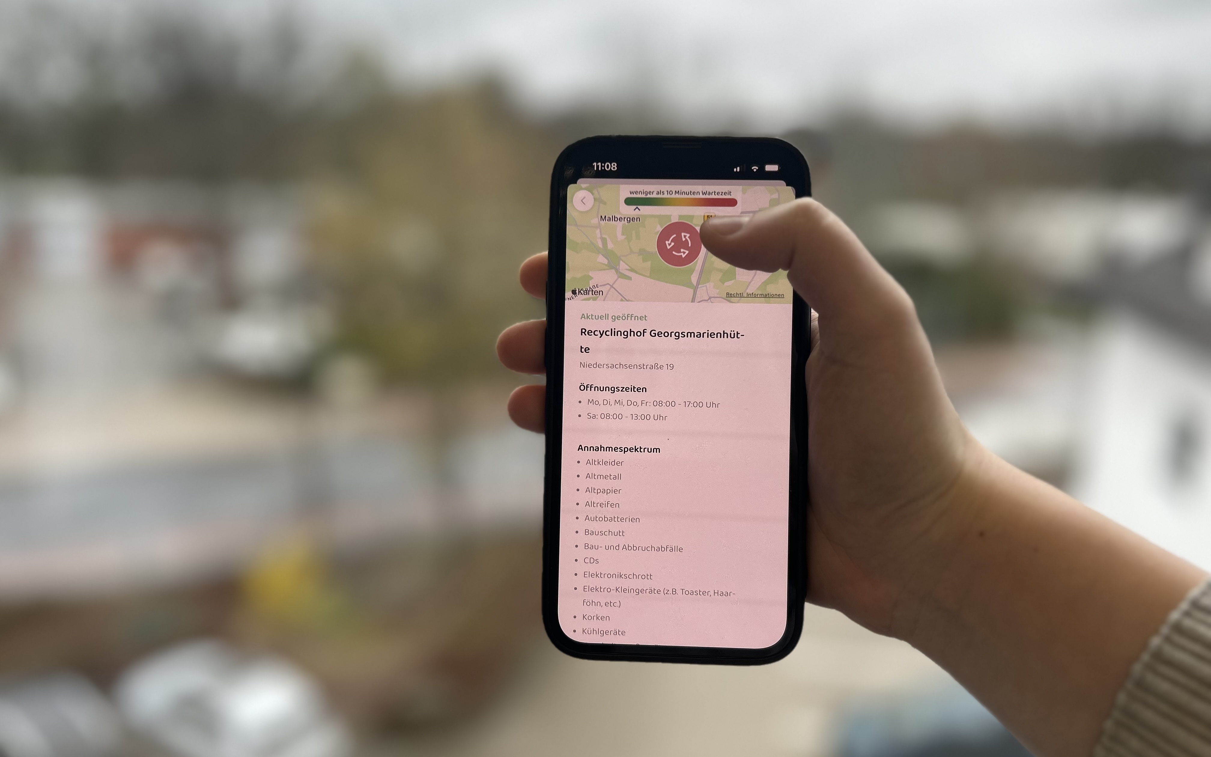 AWIGO-App zeigt aktuelle Wartezeit am Recyclinghof GMHütte an